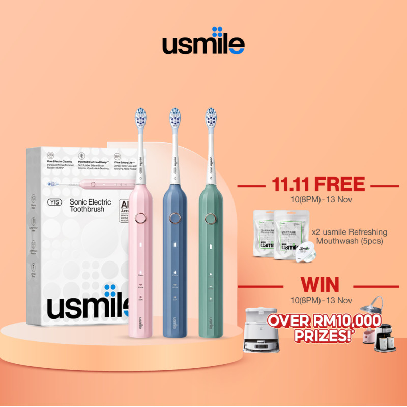 [DUO SET] usmile Y1S Sonic Electric Toothbrush | Effective Plaque Removal | 365 Days Battery ...
