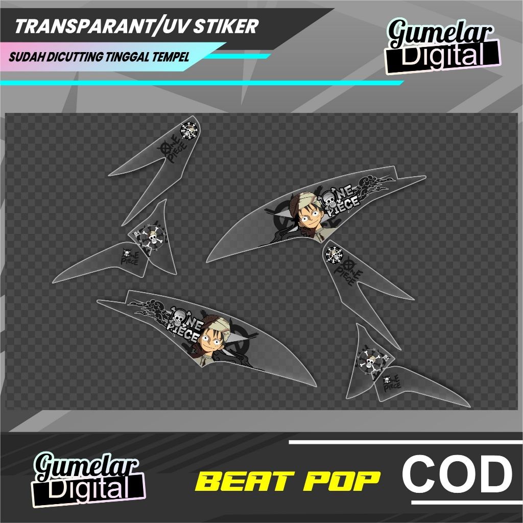 Transparent STRIPPING HONDA BEAT POP LUFFY ONE PIECE VIRAL UV RAMADHAN ...