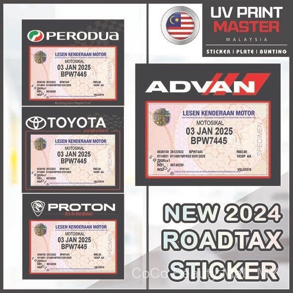 New 2024 Roadtax Sticker Kereta Universal Vehicle Roadtax Sticker ...