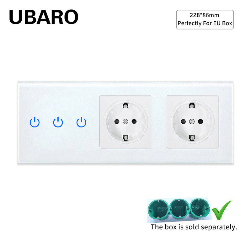 New Style European Standard Touch Switch and A+C Glass Panel Socket ...