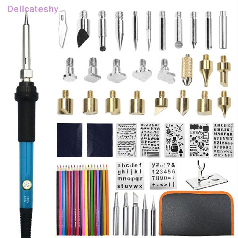 Delicateshy 110V 220V 60W Wood Burning Pen Set Stencil Soldering Tips ...