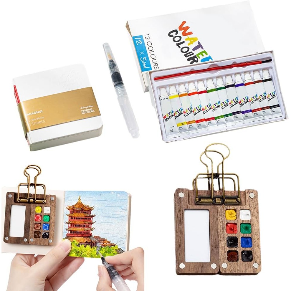 Pocket Artist Watercolor Travel Set, 2024 New Paint Palette Travel Kit ...