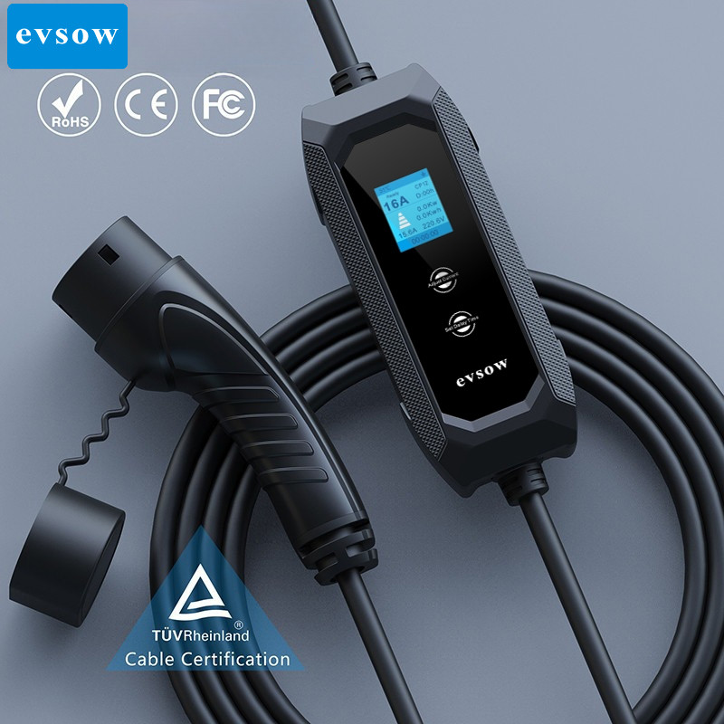 【Local shipping】evsow Type2 Portable Charger 3.5KW 1P UK 3Pin Plug ...