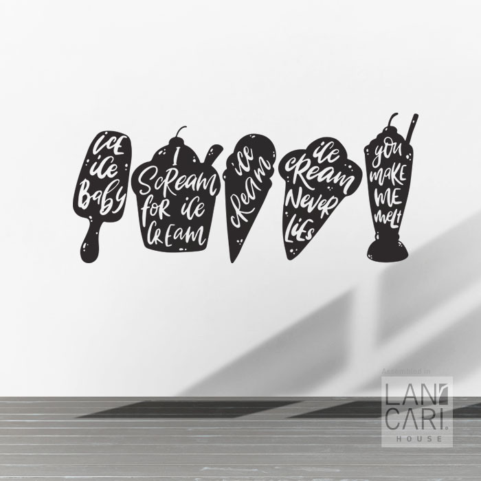 Ice cream cutting stickers, ice cream decorations, food drinks, window ...