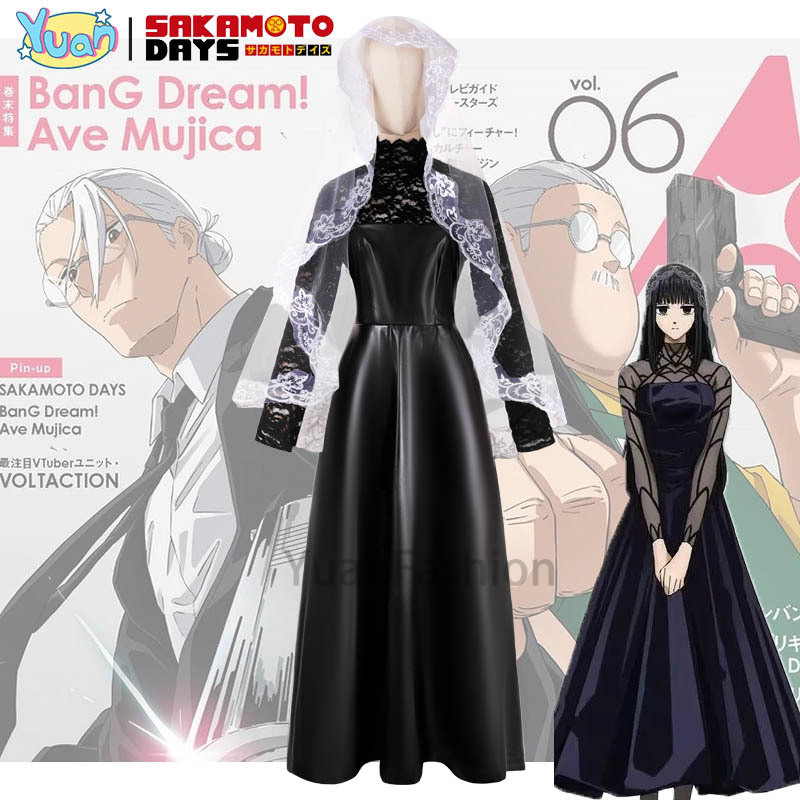 SAKAMOTODAYS Cosplay Costume - Women's Black Buddha-Themed Dress | Pre ...