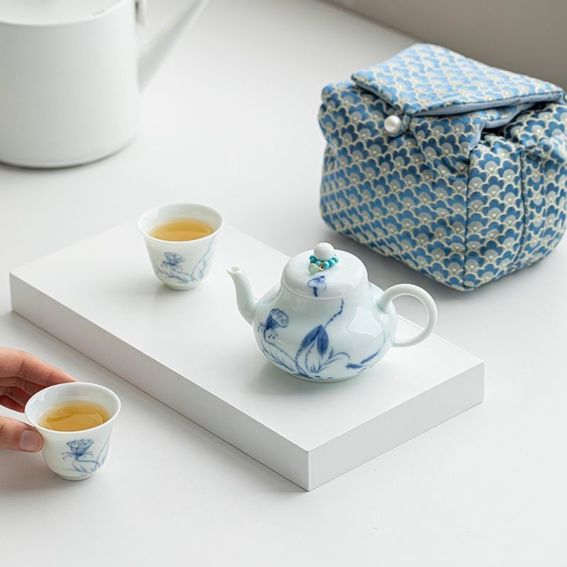 High-Value Hand-Painted Chinese Style Teapot Set One Pot Two Cups ...