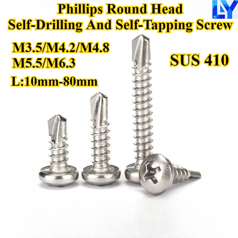 [LY-ZGLS] SUS410, Phillips Round Head Self-Drilling And Self-Tapping Screw, M3.5/M4.2/M4.8/M5.5 ...