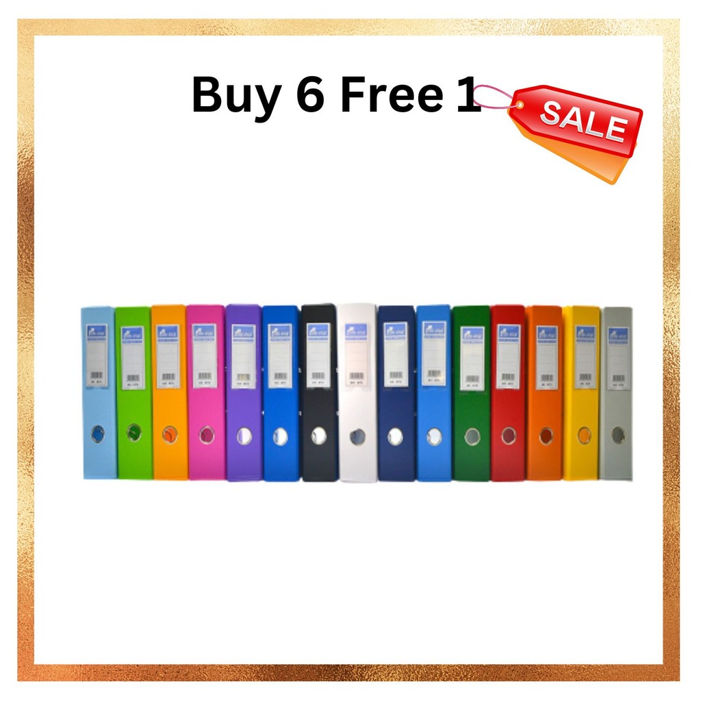 [B6F1] EMI 3" PVC Arch File (F4) - Mix Colour / 6 pcs | Shopee Malaysia