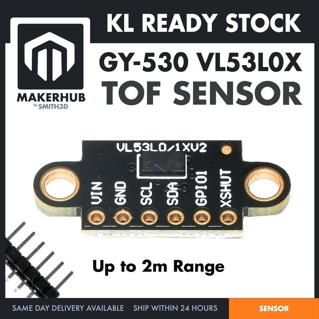 VL53L0X Time-of-Flight Distance Sensor Module I2C Range Finder Laser ...