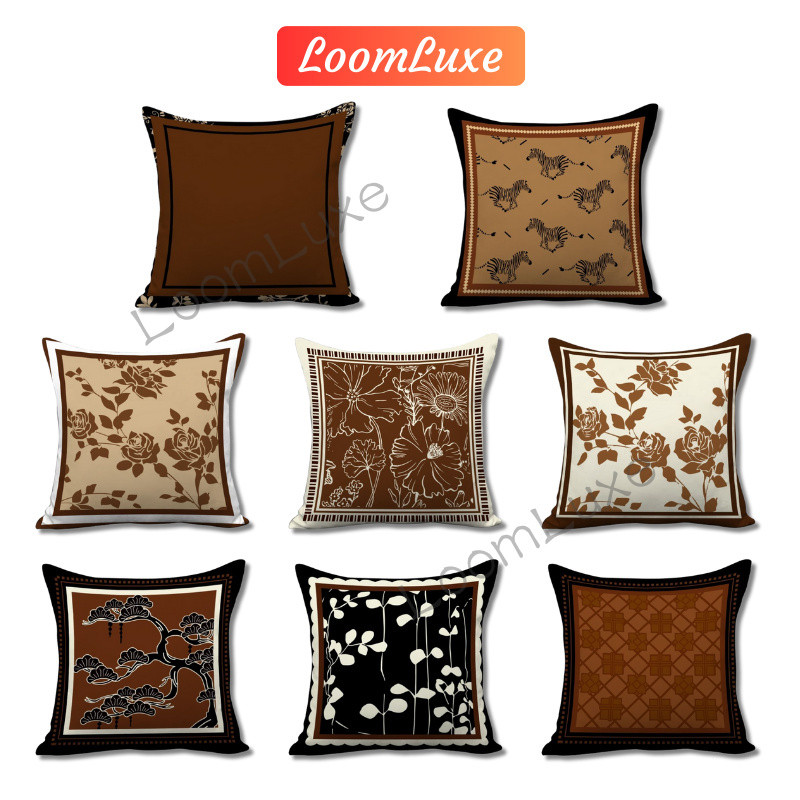 Gaya kuno stail Perancis, mewah, mewah, set bantal peluk, warna kopi ...