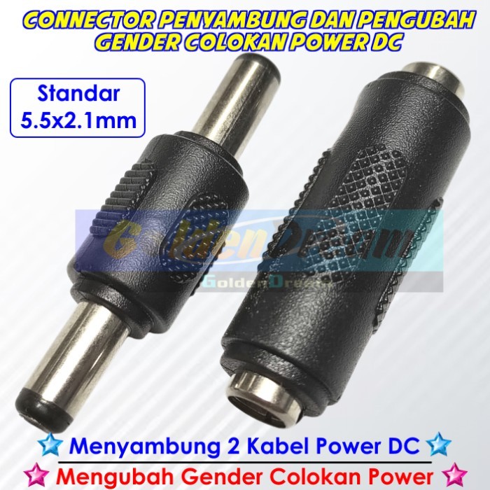 Connector and Gender Changer Power DC Male Female Plug Coupler ...