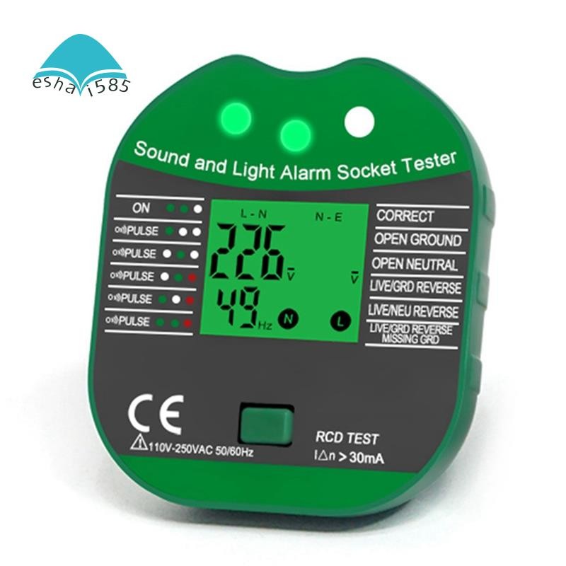 Digital Display Buzzing Socket Tester Voltage RCD Test Smart Detector ...