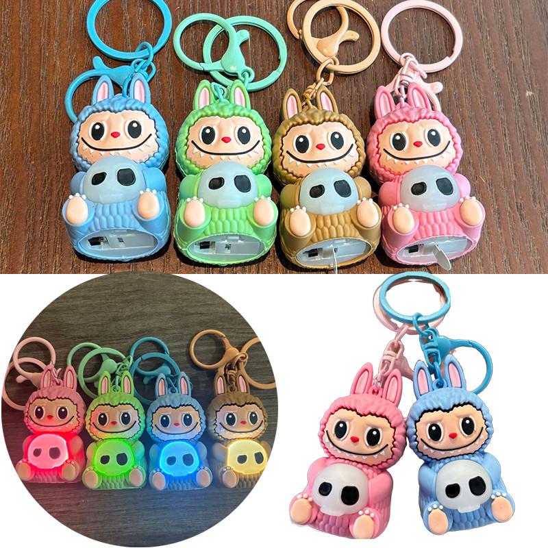 Halloween Labubu Keychain Skull lamp Model The Monster Labubu Toy ...