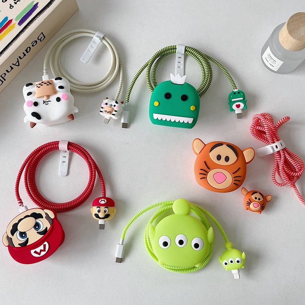 4PCS Set Silicone Charger Case for iPhone UK 20W Charging Head ...