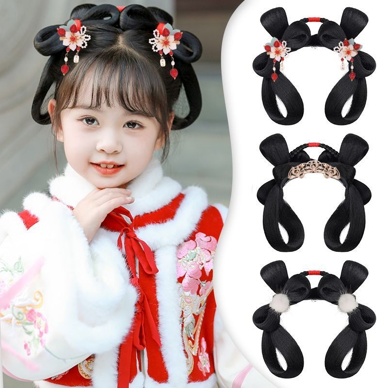 [ Ancient Style] Children Hanfu Ancient Costume Fake One-Piece Tang Bun ...