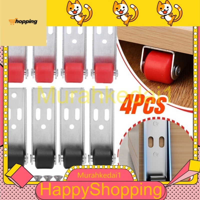 MK1 Furniture Silent Side Mounted Directional Rollers with Screws Red ...
