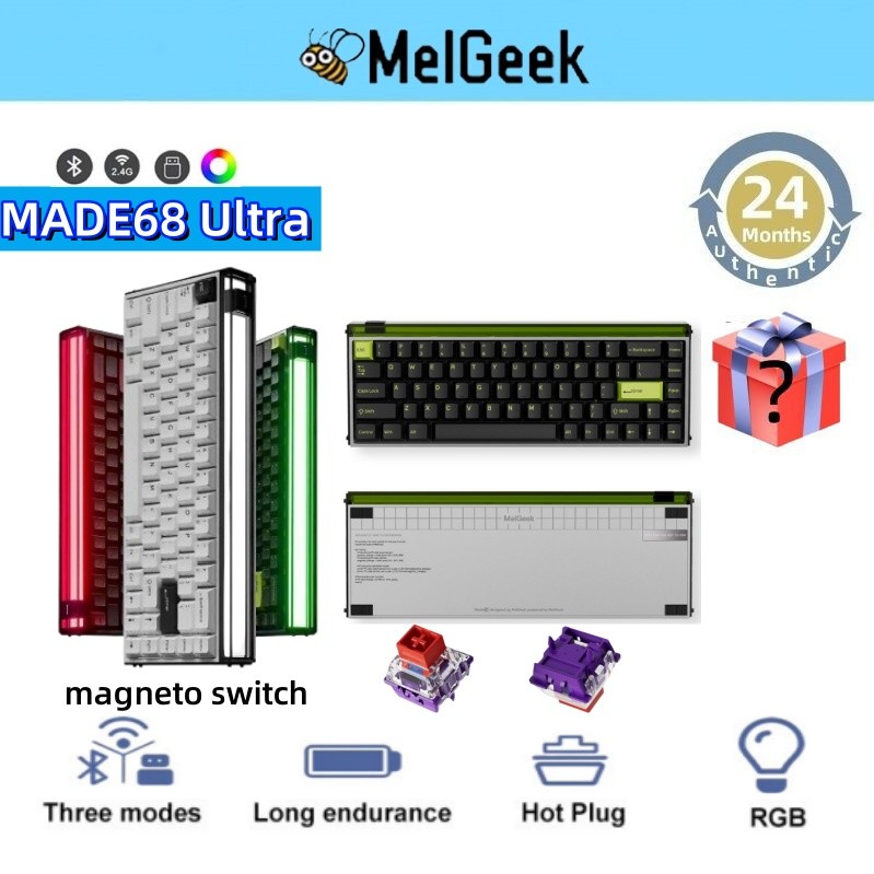 MelGeek MADE68 Ultra Magnetic Switch Keyboard with Magneto King Axis ...