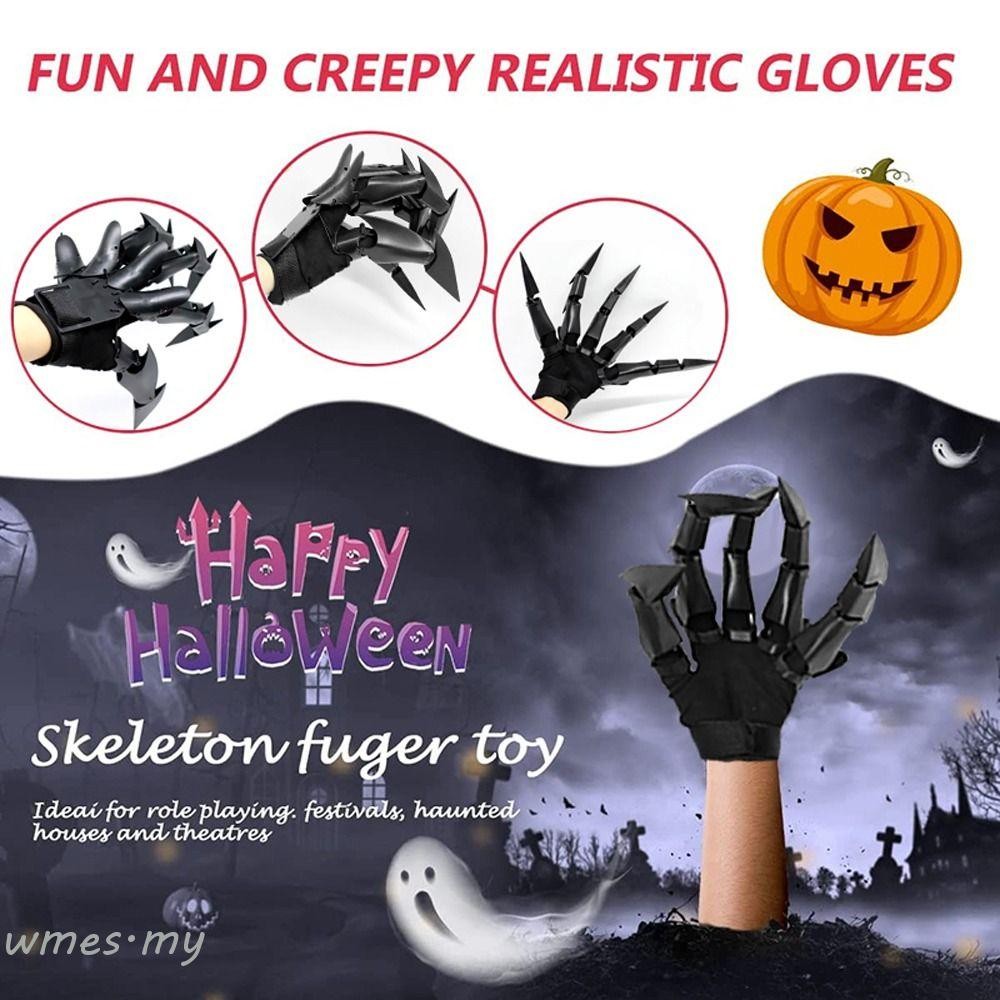 WMES1 Scary Skeleton Hand Toys, Articulated 3D 3D Articulated Finger ...