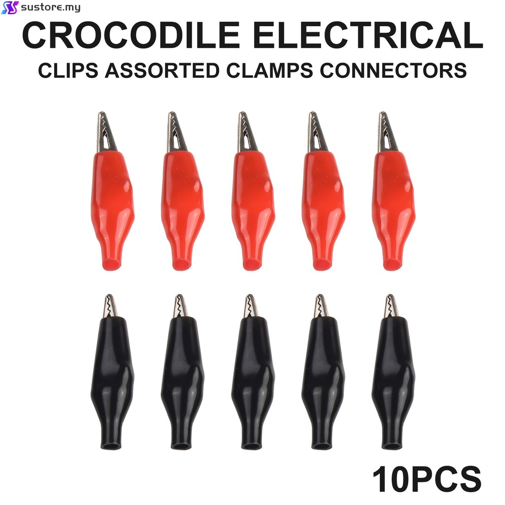 [Super]10 x Insulated Crocodile Clips Electrical Battery Connectors 5A ...