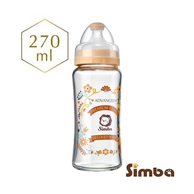 Simba Crystal Romance Wide Neck Glass Feeding Bottle (270ml) | Shopee Malaysia