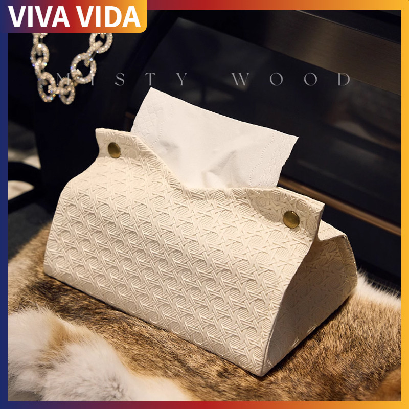 Luxury Aesthetic Leather Tissue Box / Elegant Miwa Tissue Storage Box ...