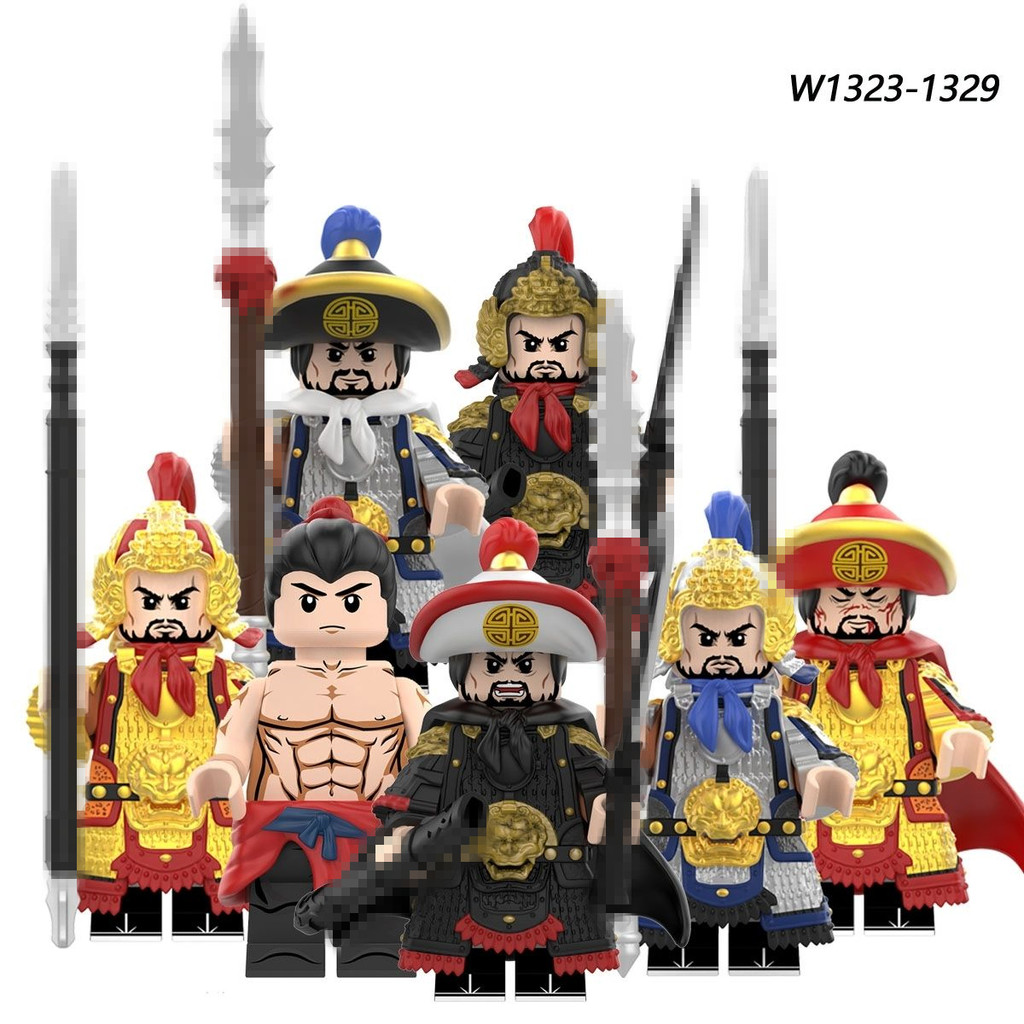 Ancient Hero Yue Fei Block Toys Figure Black Gold Silver Armor Building ...