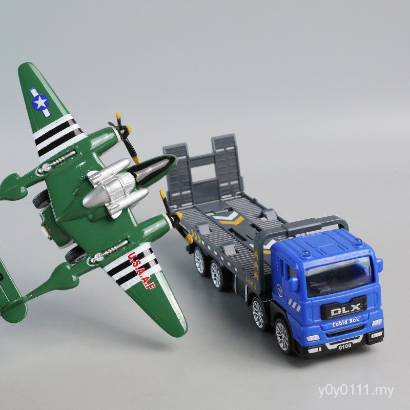 He Pull Back Airplane Model Children Sliding Transporter Fighter ...