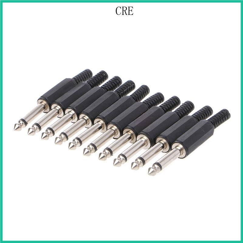 CRE 10 Pcs 6 35mm Male 1 4 Mono Jack o Plug Connector Jack Adapter ...