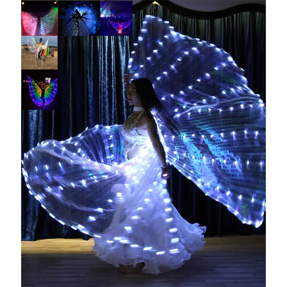 LED Fairy Wings Cloak Adult Children Dancers Colorful Luminous ...