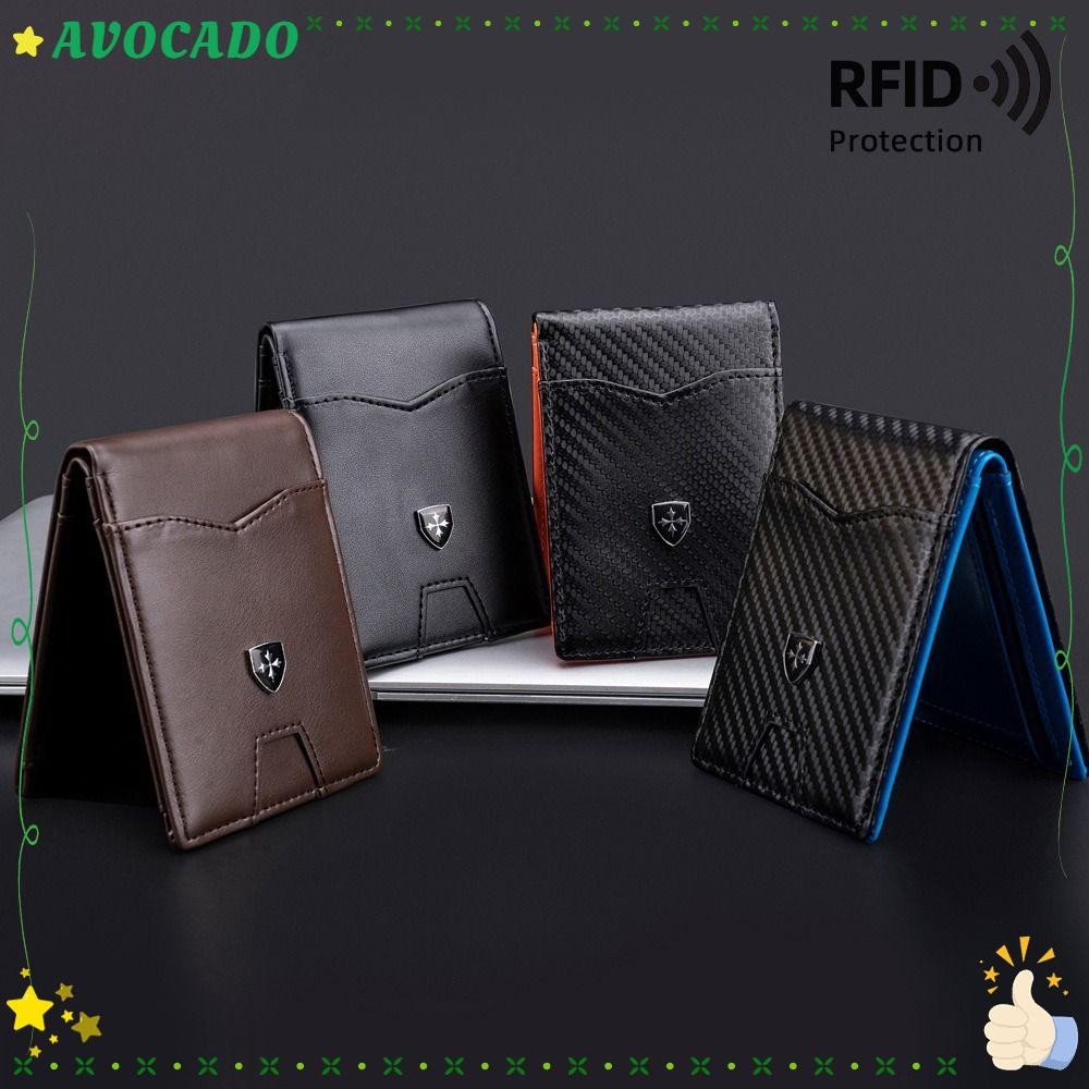 AVOCADD Credit ID Card Holder, Anti-Theft Two Fold RFID Blocking ...