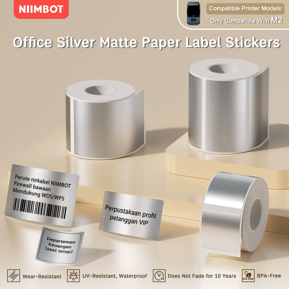 NIIMBOT M2 Matte Silver Label Stickers, Silver Classification Labels ...