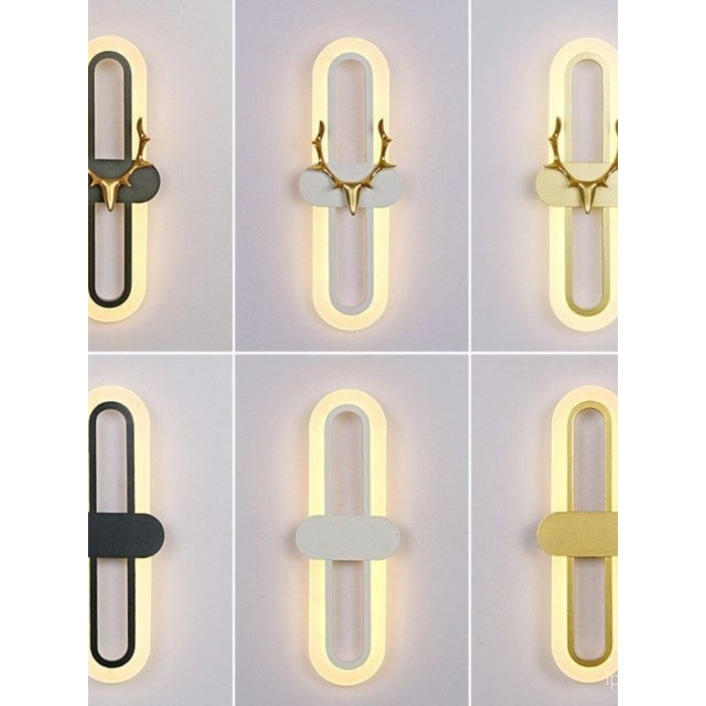 Personaliti Hiasan Kreatif Tanduk LED Lampu Dinding Bilik Tidur Sisi ...