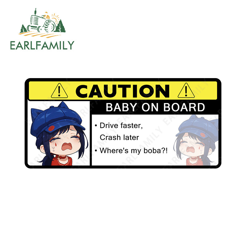 EARLFAMILY Anime Chibi Miside Warning Car Stickers Motorcycle Windows ...
