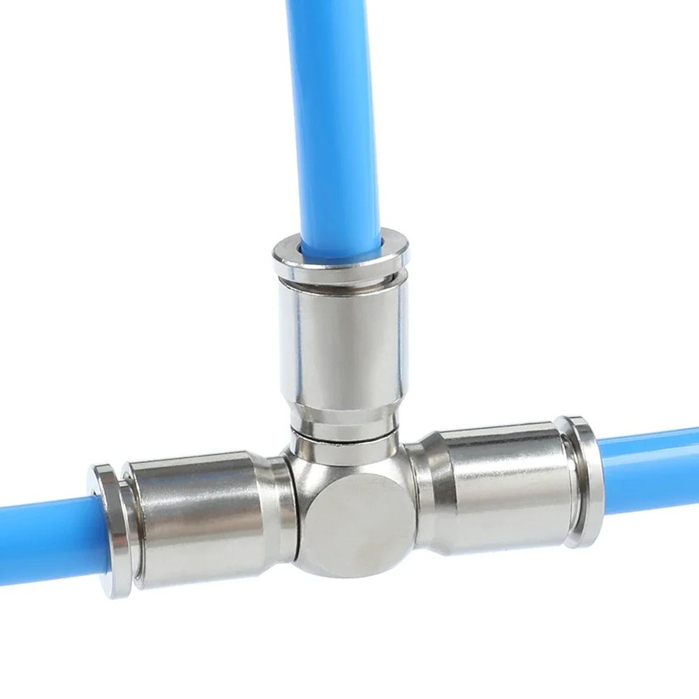 Zinc Alloy Pneumatic Quick Connector PE Tee T-type Compressed Air Pipe ...