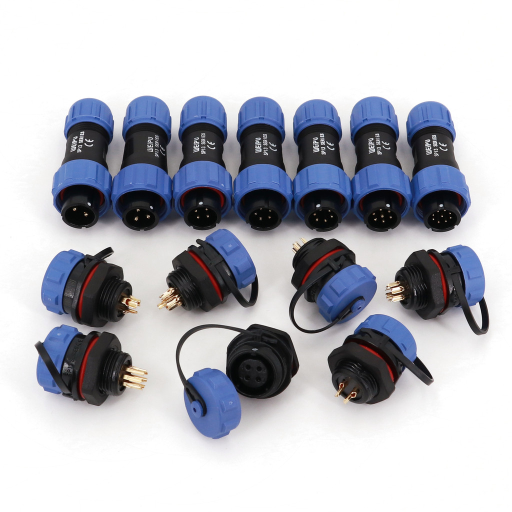 Weipu SP13 Series Waterproof IP68 Chassis Panel Mount Circular Aviation ...