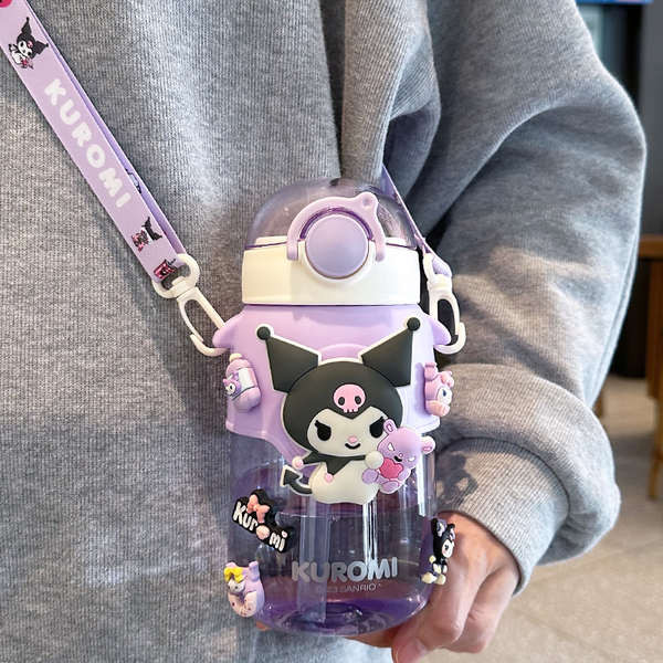 botol air tahan sejuk botol air Kuromi Children Summer Water Cup High-value Sanrio tritan ...