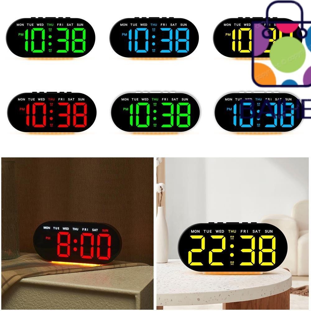 BAIHEE Electronic Wall Clock, Date Wall-mounted Digital LED Clocks, 12 ...