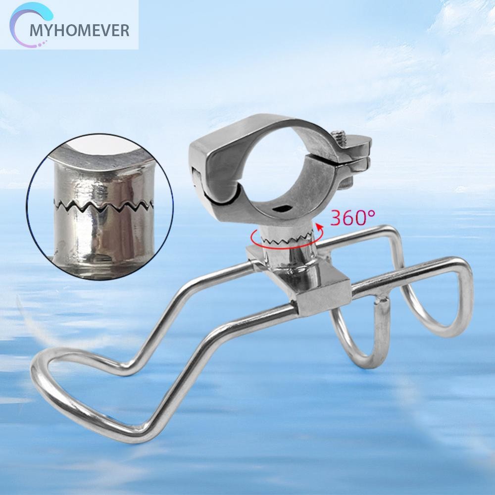 Stainless Steel Rail Mounted Clamp on Rod Holder Double Wire Fishing ...