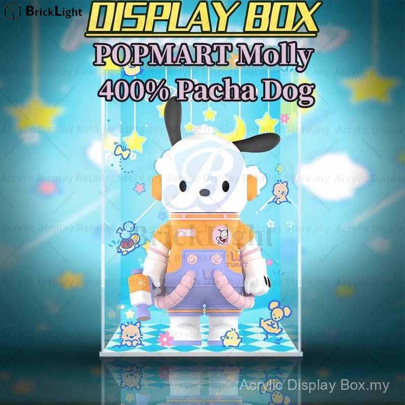 ️Model box transparent display box PopMart space Molly 400% Pacha dog ...