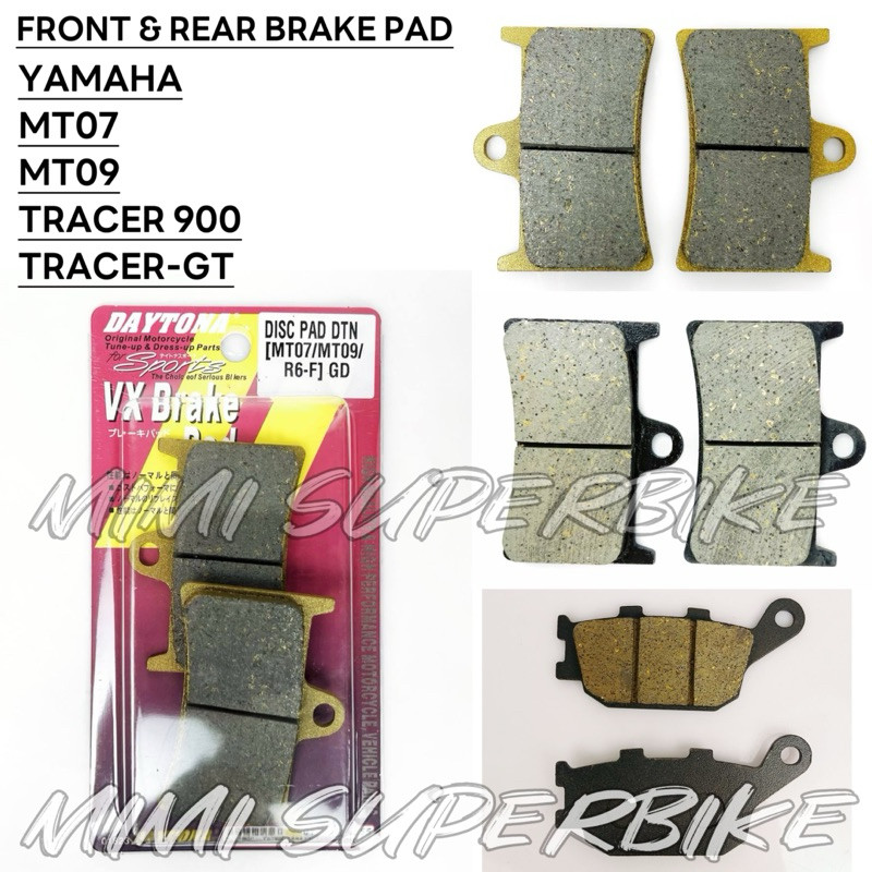 DAYTONA FRONT & REAR BRAKE PAD YAMAHA MT07 MT09 V1 V2 V3 TRACER900 ...