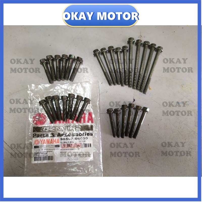 ORIGINAL YAMAHA RXZ Crankcase Engine Screw Cover Enjin Skru Full Set ...