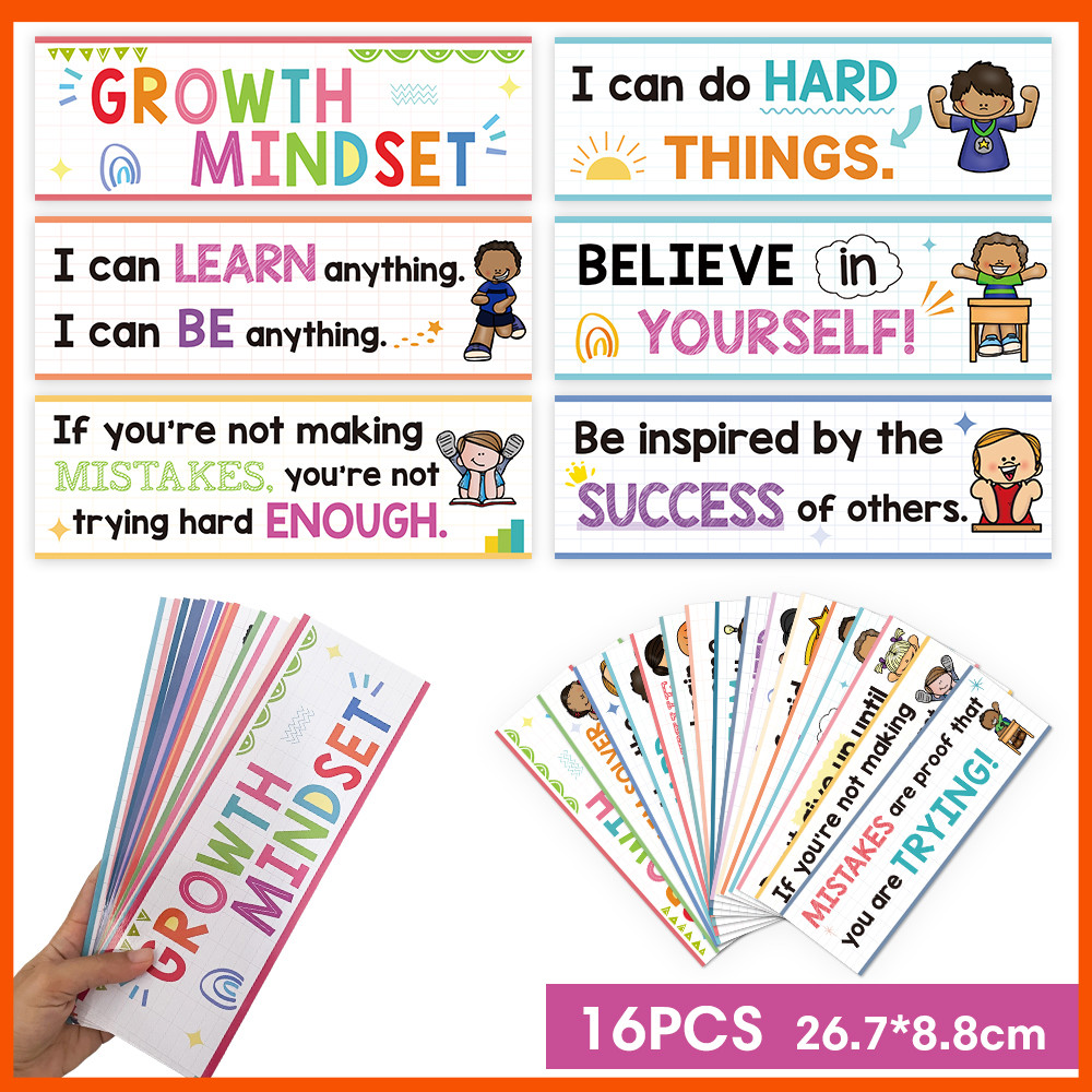 16pcs Growth Mindset Classroom Decorations - Children's Educational ...