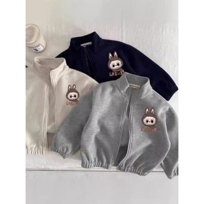 Labubu Hoodie Jacket For Kids Girl Boy Cute Cartoon Long Sleeve Zip ...