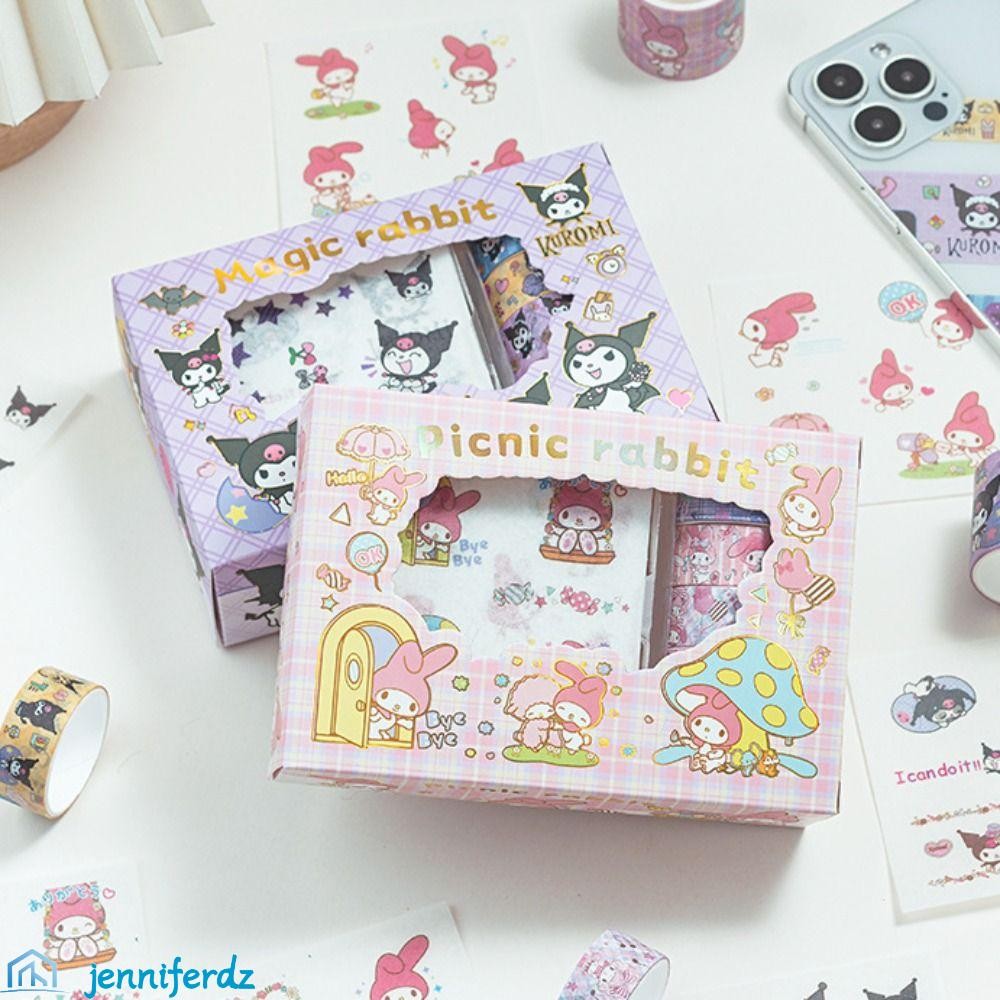 JENNIFERDZ Cartoon Sticker Roll, Pompompurin Kitty Kuromi Sticker Roll ...