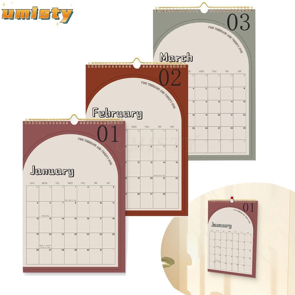 UMISTY 2025 Monthly Calendar, One Month to View Organiser Wall Calendar ...