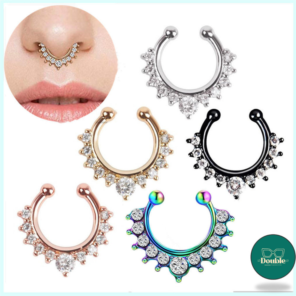 DG Fake Nose Ring Septum Ring Fake Nose Hoop Stainless Steel Horseshoe ...
