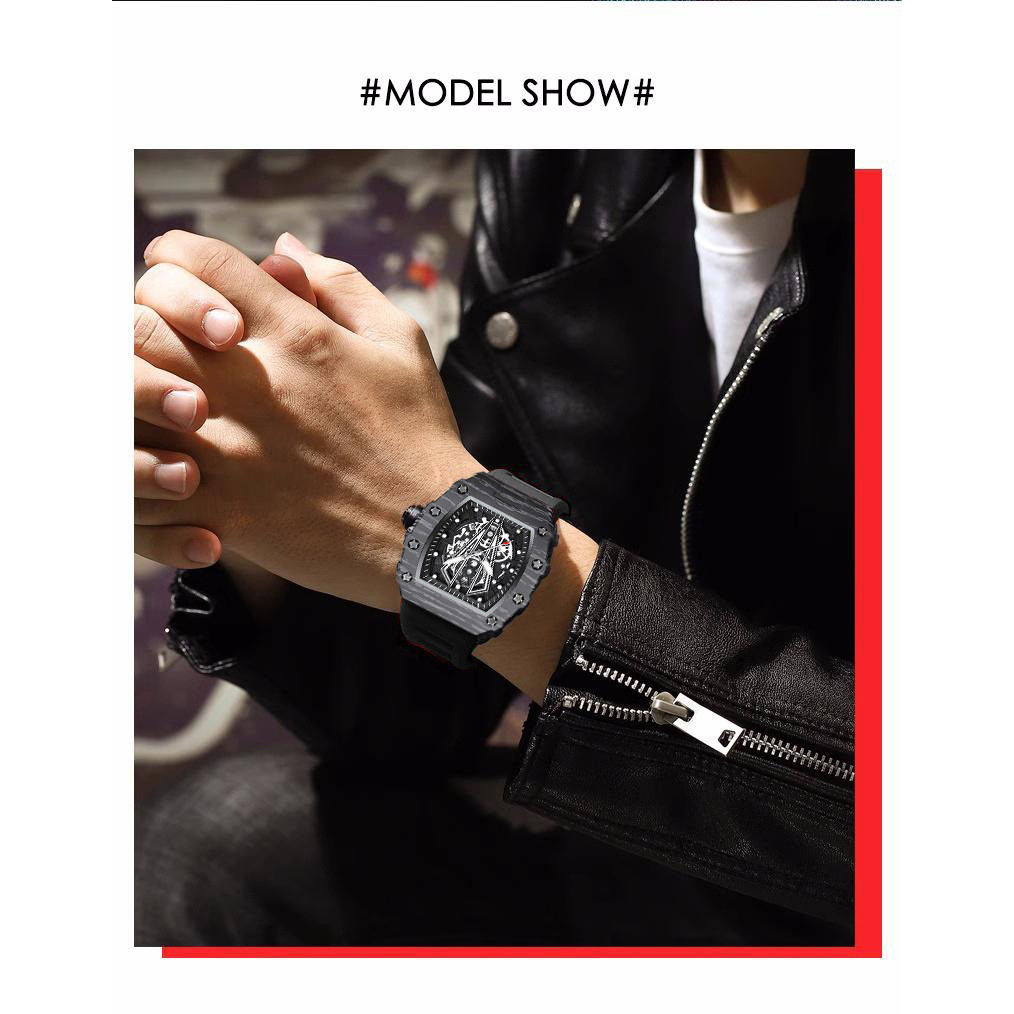Wokai Barrel Watch Men's Automatic Waterproof Trendy Business Style ...