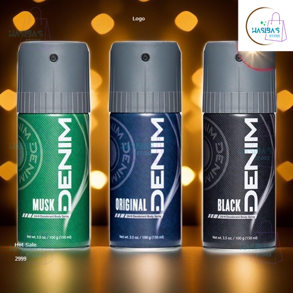 ORIGINAL/ MUSK/ BLACK 24h DENIM Deodorant Body Spray 100-ML for Men ...