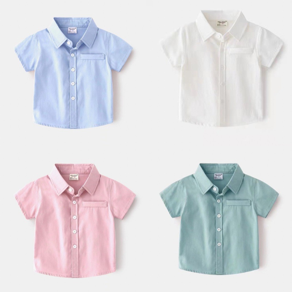 Graduation Plain Polo for Boys 3-12 Years Old New Fake Side Pocket ...