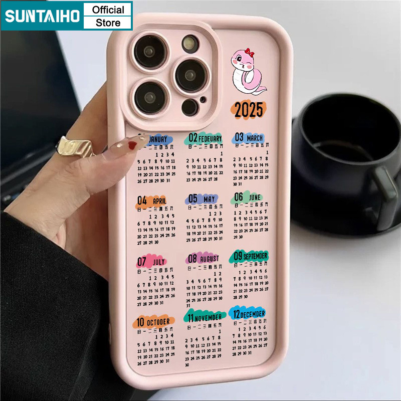 Suntaiho 2025 New Phone Case Simple Calendar Pattern Soft Case for ...